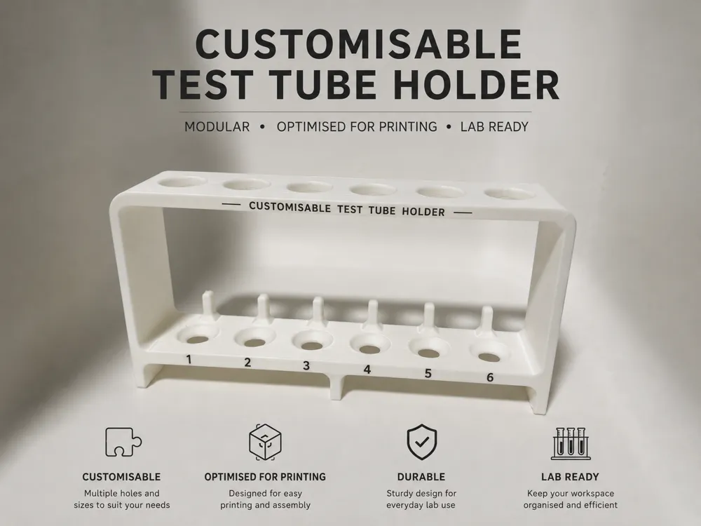 Test Tube Stand - Customisable - Free 3D Print Model - MakerWorld