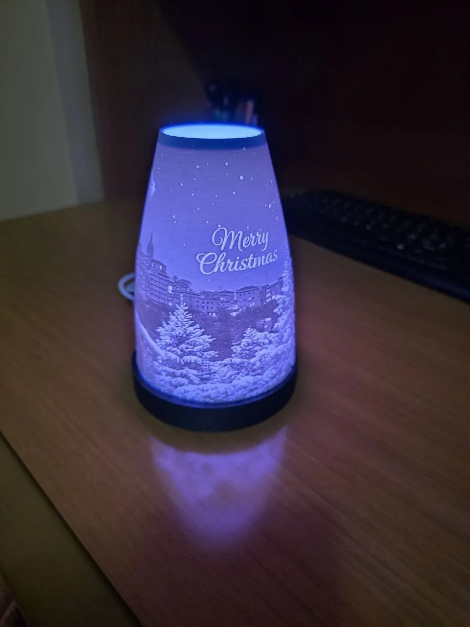 Christmas Lithophane Lamp with base for LED kit by Andrea MakerWorld ...