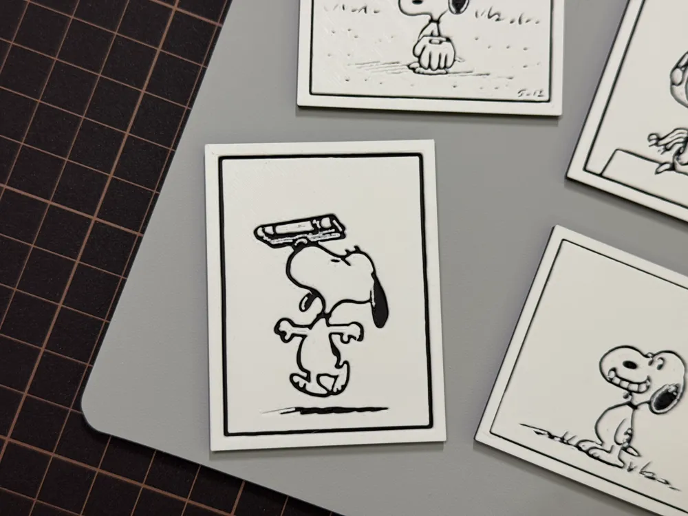 Snoopy Comic Lithophane Fridge Magnet: Snoopy Balancing a Book by 小猫创造 ...
