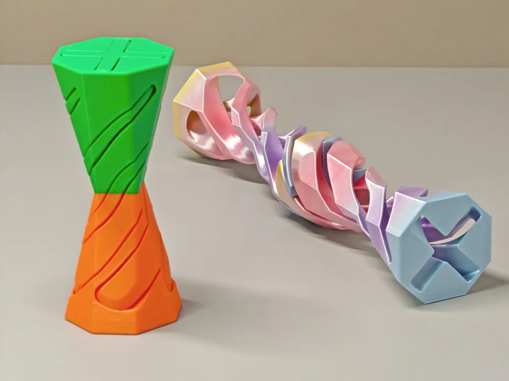 Print in Place Repeatable Spiral Square Cone Fidget Toy TD1 Square Cone ...