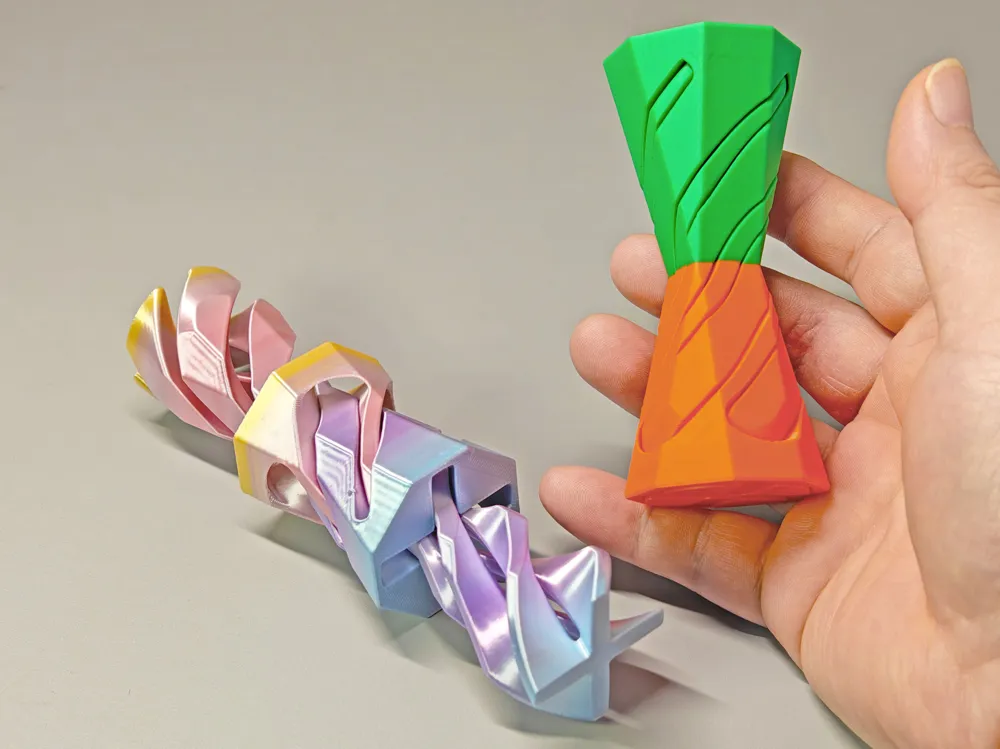 Print in Place Repeatable Spiral Square Cone Fidget Toy TD1 Square Cone ...