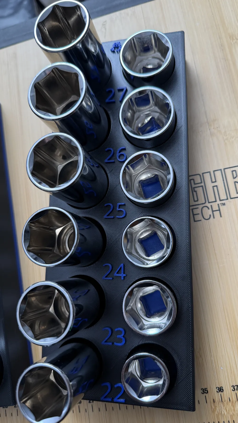 Den of Tools Quinn 1/2 クロームミリメートルソケットトレイ by DaBear MakerWorld：無料3Dモデルを ...