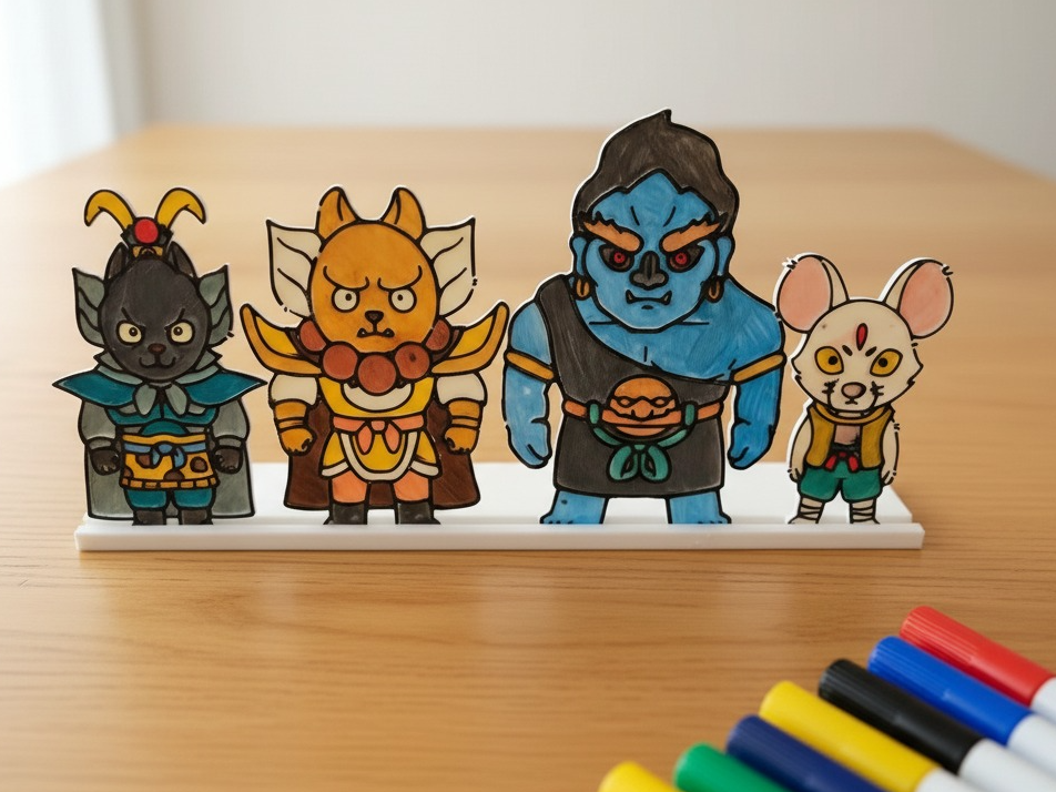 Little Monster of Langlang Mountain Monster Troupe Coloring Set Figurine (single plate) by 观臻造物 ...