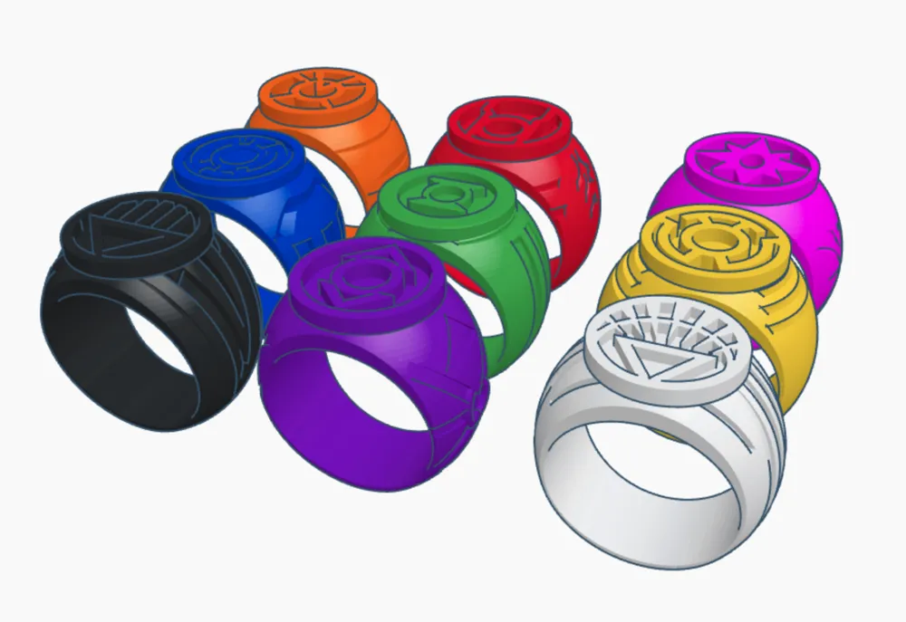 Lantern Corps Emotional Spectrum Rings +alt Rings by FTL Fabrications ...