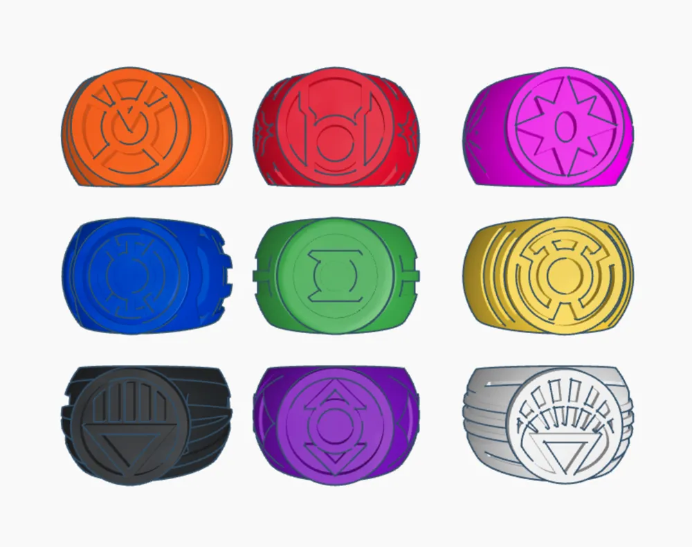 Lantern Corps Emotional Spectrum Rings +alt Rings by FTL Fabrications ...