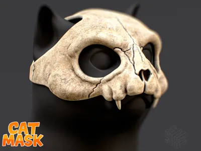 Cat Skull Mask for Cats by 42 print MakerWorld: Download Free 3D Models