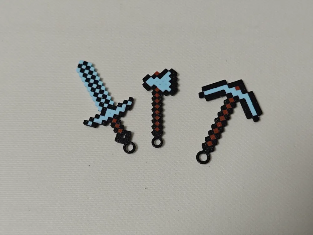 Minecraft Keychain by 夏至 MakerWorld: Download Free 3D Models