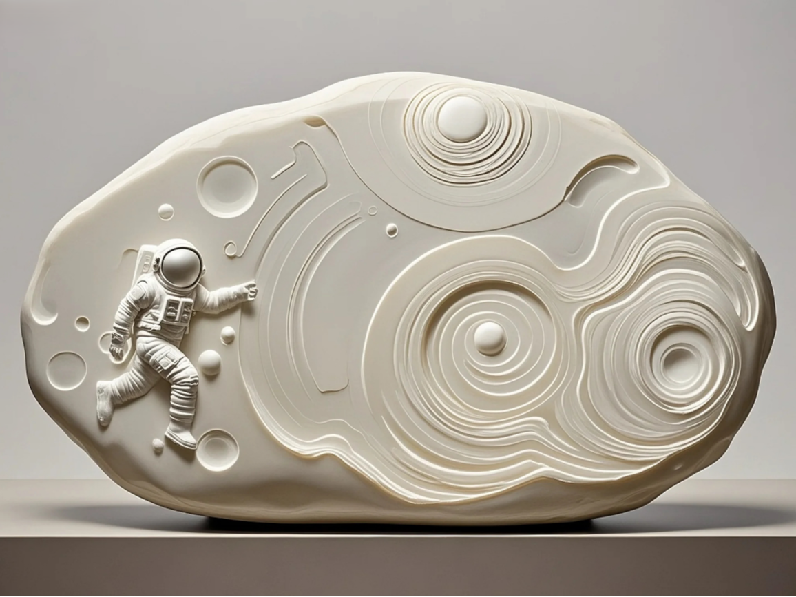 Hyperdimensional Interstellar Cosmic Astronaut Stone Carving Painting ...