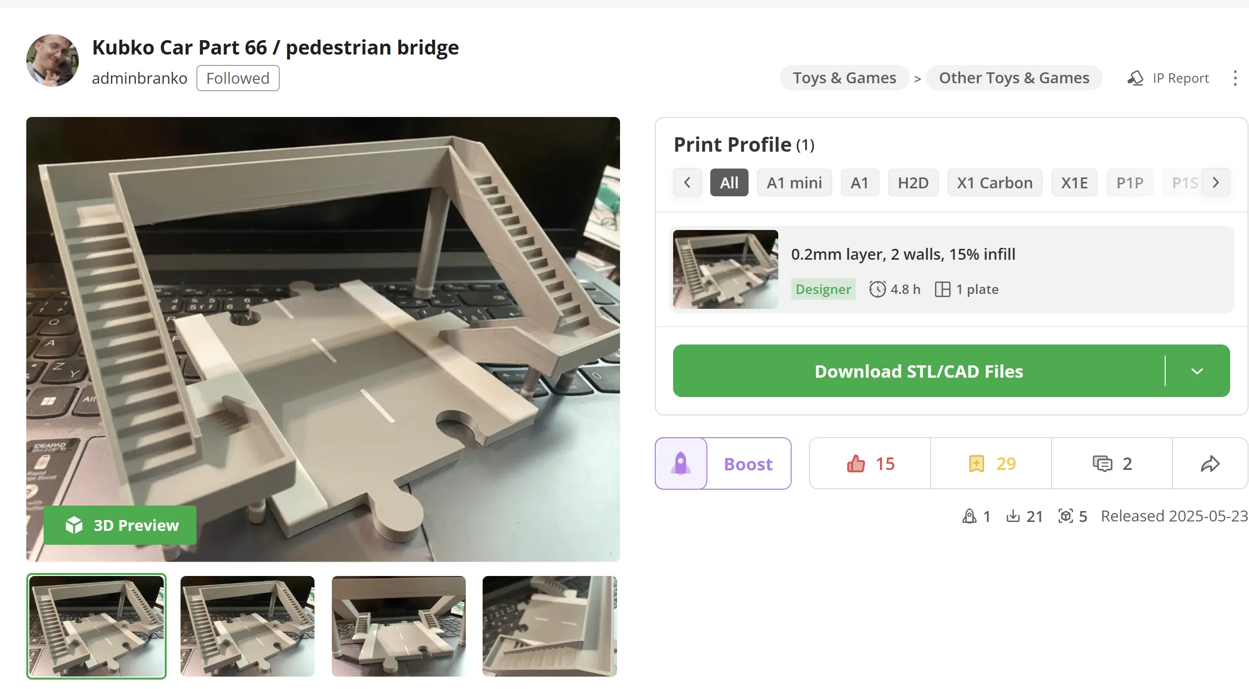 CUBEUNi-Pedestrian Bridge-IKEA/BRIO Lillabo - Free 3D Print Model ...