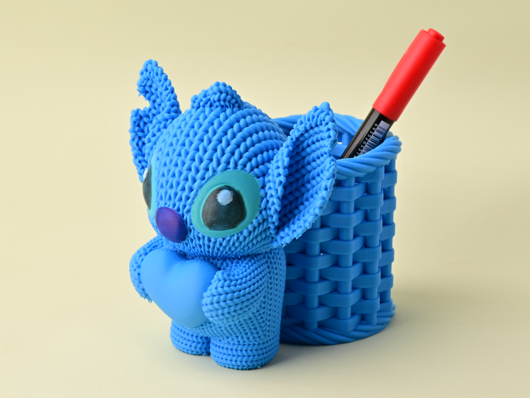 Knitted Stitch Pen Holder by Hatya MakerWorld: Download Free 3D Models