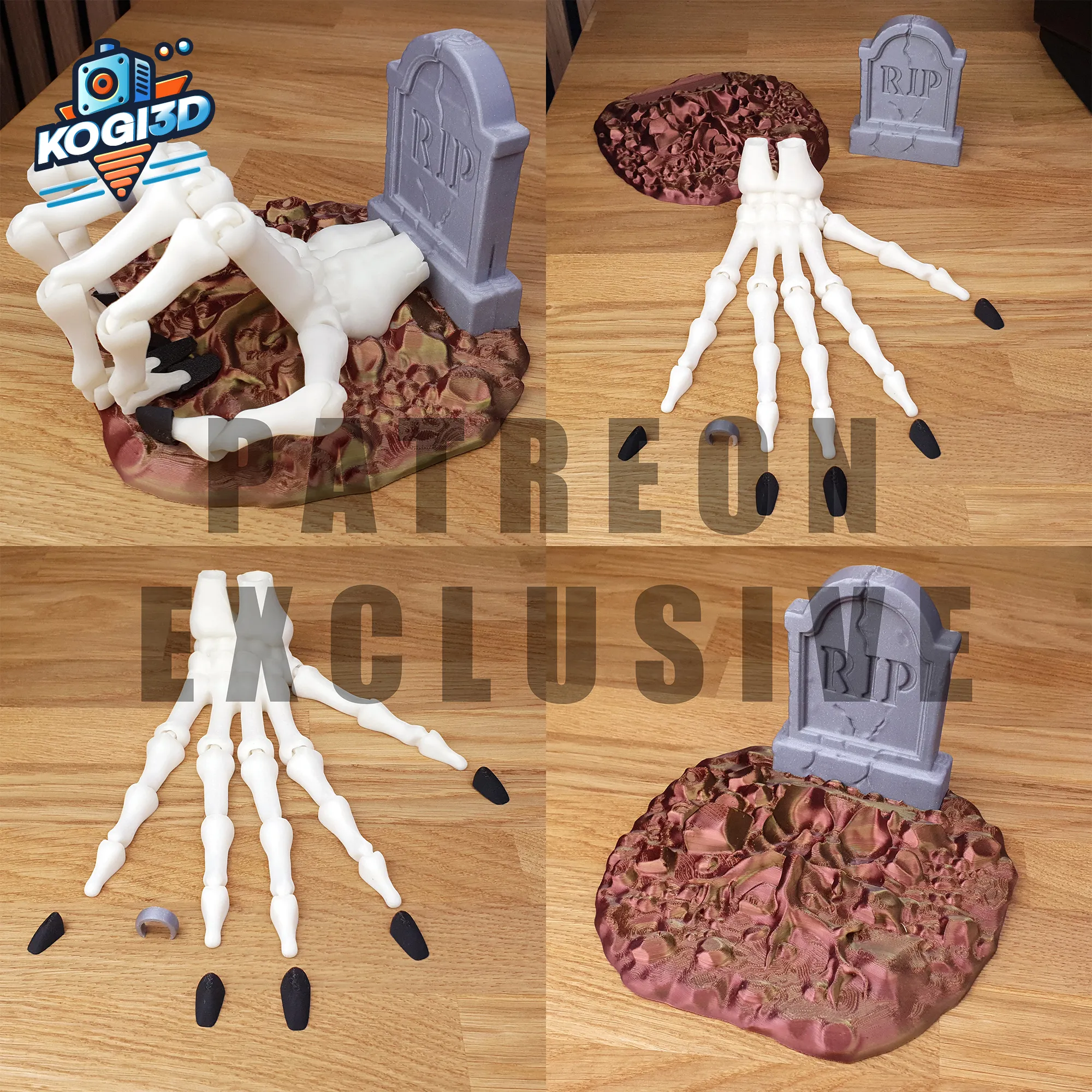 Print in Place Fully Articulated Skeleton Hand by KOGI3D MakerWorld ...