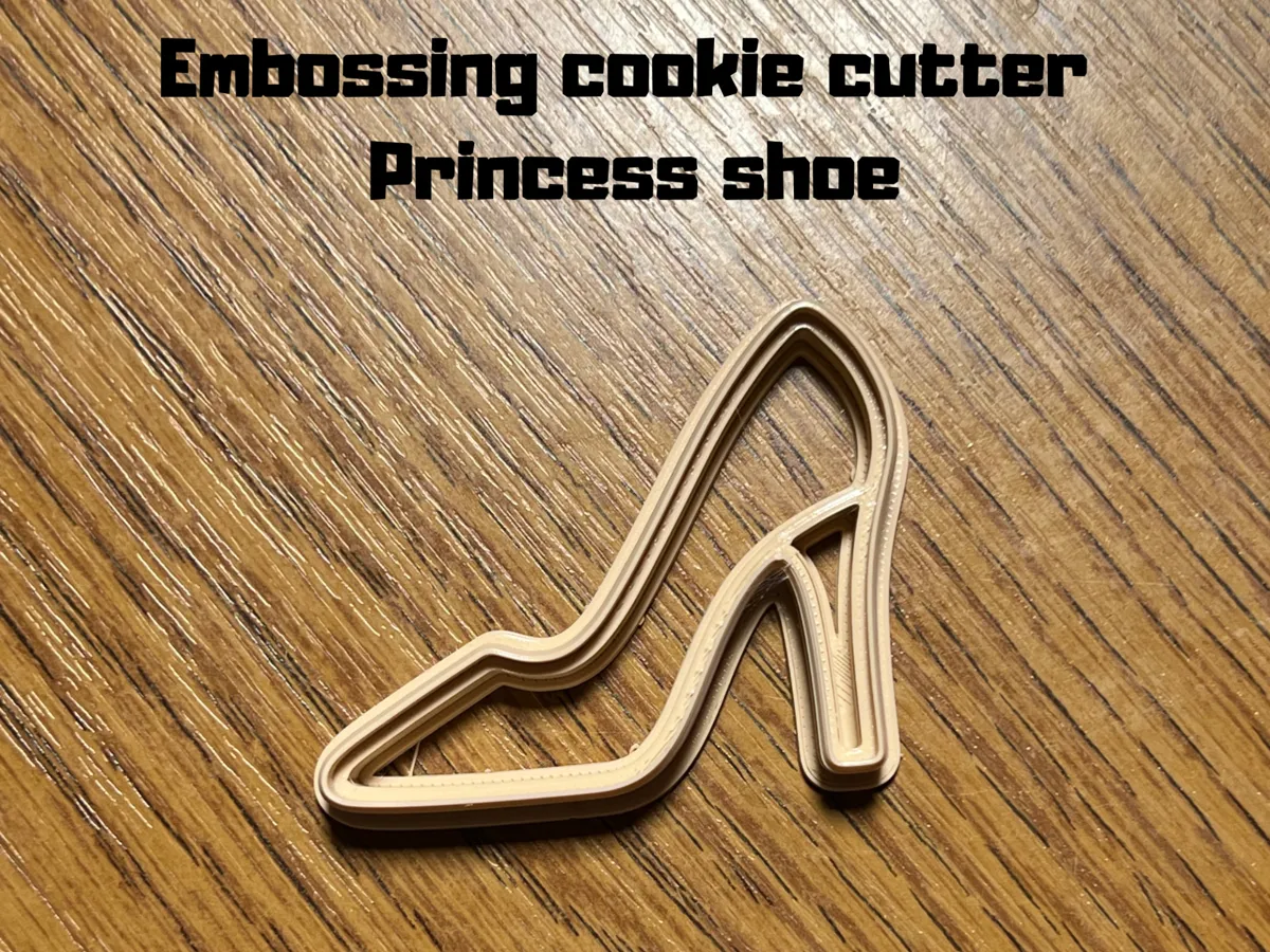 Embossing cookie cutter princess shoe - Free 3D Print Model - MakerWorld