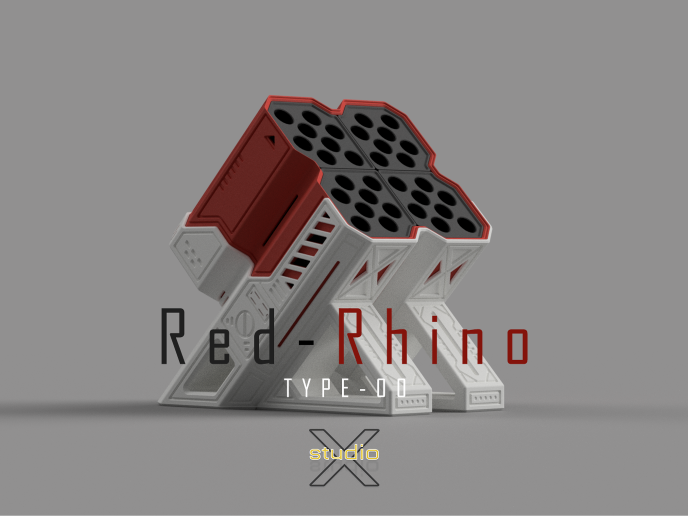 Red-Rhino(TYPE-00_Plasma Turret)-Modular Desktop Storage Device by ...