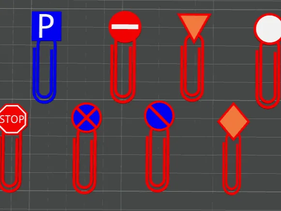 traffic signs paper clip by Royal Stance MakerWorld: Download Free 3D ...