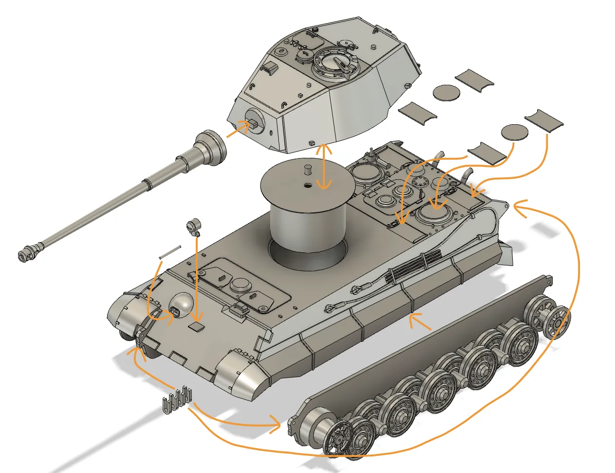 Tiger II Heavy Tank 1/35 Scale Tiger 2 King Tiger - Free 3D Print Model ...