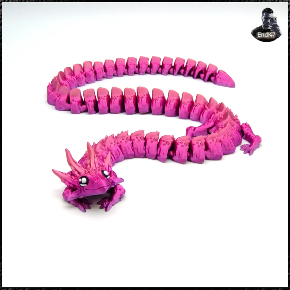 Dragon Axolotl V2 - Extra Long version - Free 3D Print Model - MakerWorld