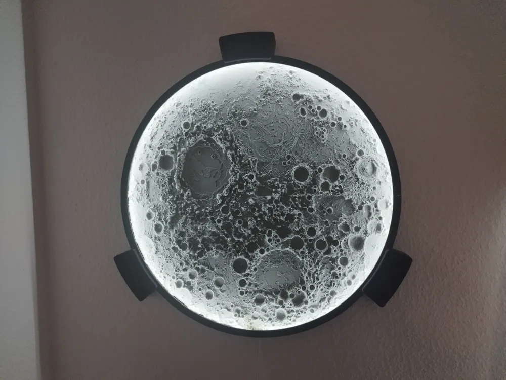 Wallmount for Illuminated big moon wall Remixed by 3D-Druckbude MakerWorld: Download Free 3D Models