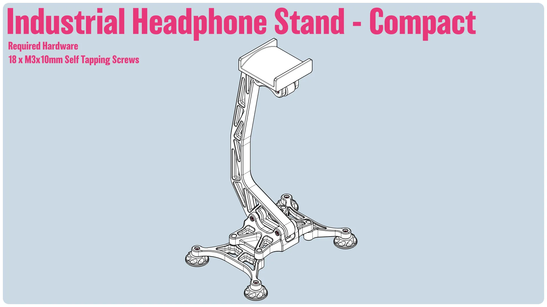 Industrial Headphone Stand - Compact by Josh-3D MakerWorld: Download ...