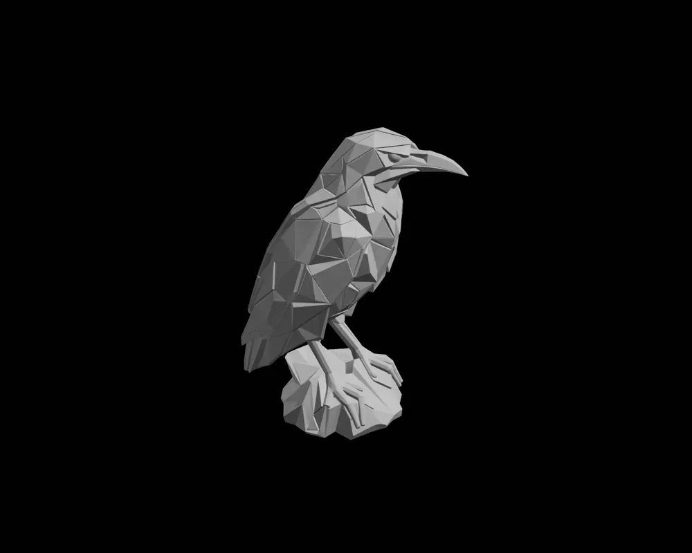 Realistic 3D Printed Crow Bird Sculpture by H3iD3R MakerWorld: Download ...