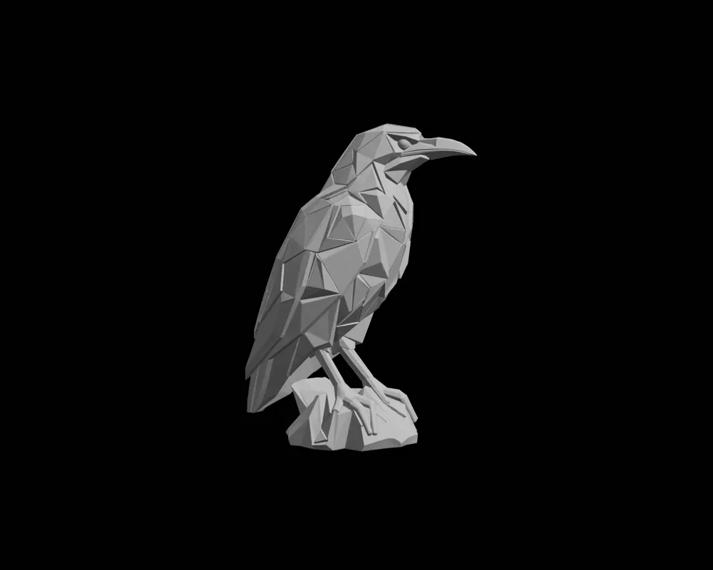 Realistic 3D Printed Crow Bird Sculpture by H3iD3R MakerWorld: Download ...