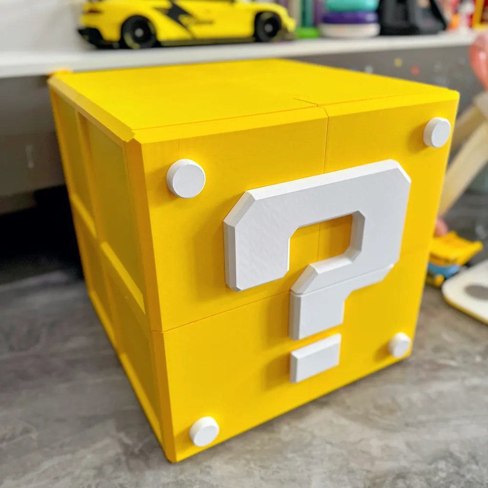 Super Mario Question Block Nightstand - Free 3D Print Model - MakerWorld