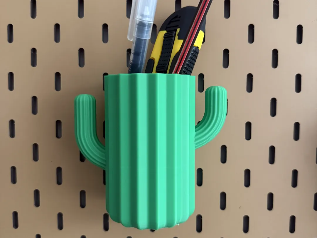 IKEA Skadis pegboard cactus pen holder Bambu Lab green - Free 3D Print ...