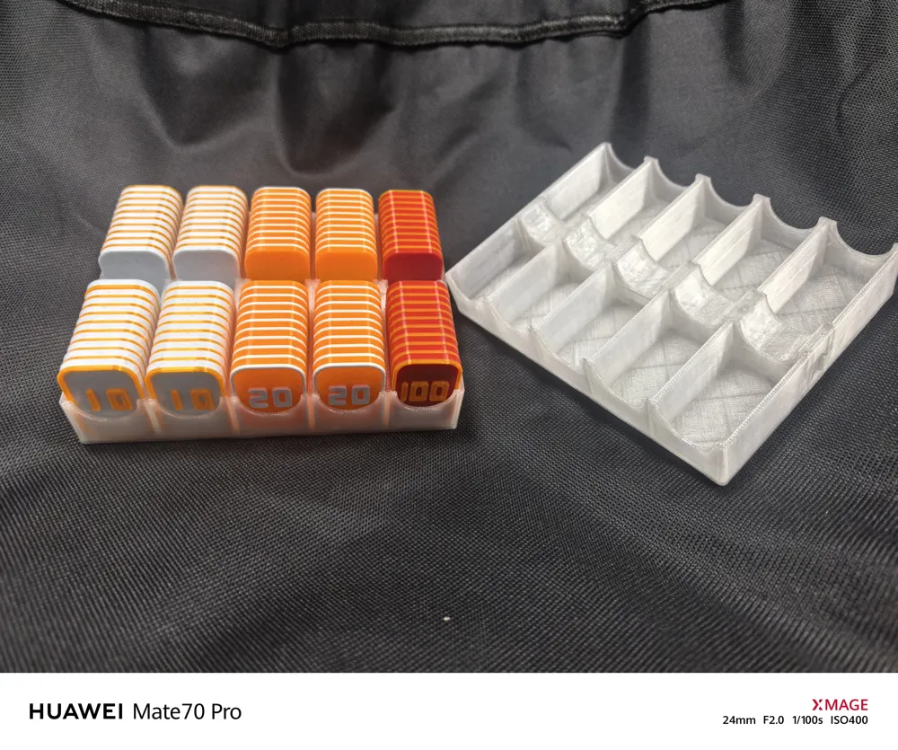 Two-color poker chips with numbers, self-designed storage box, 20*5 ...