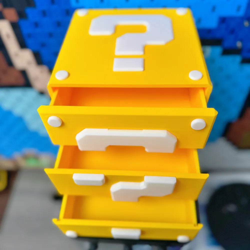 Mario Super Mario Question Mark Block Storage Box - 3-layer drawer ...