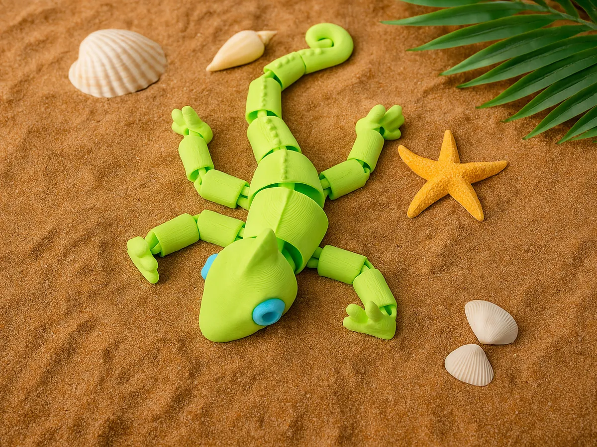 Articulated Chameleon — Tropical Flexi Toy - Free 3D Print Model - MakerWorld
