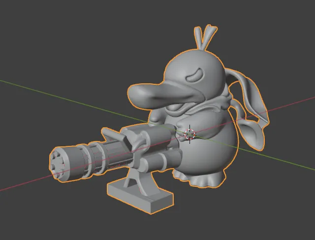 Gangster Psyduck, Machine Gun Duck, Bandit Duck - Free 3D Print Model ...