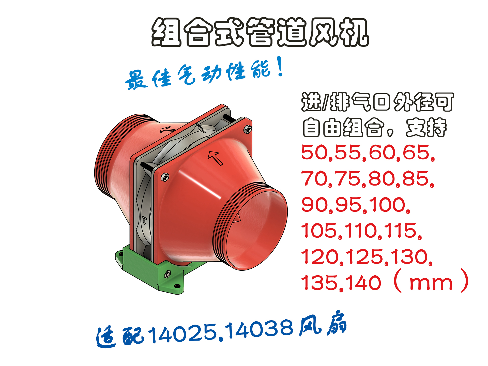 Modular duct fan enclosure exhaust, interface sizes support 50~140mm ...