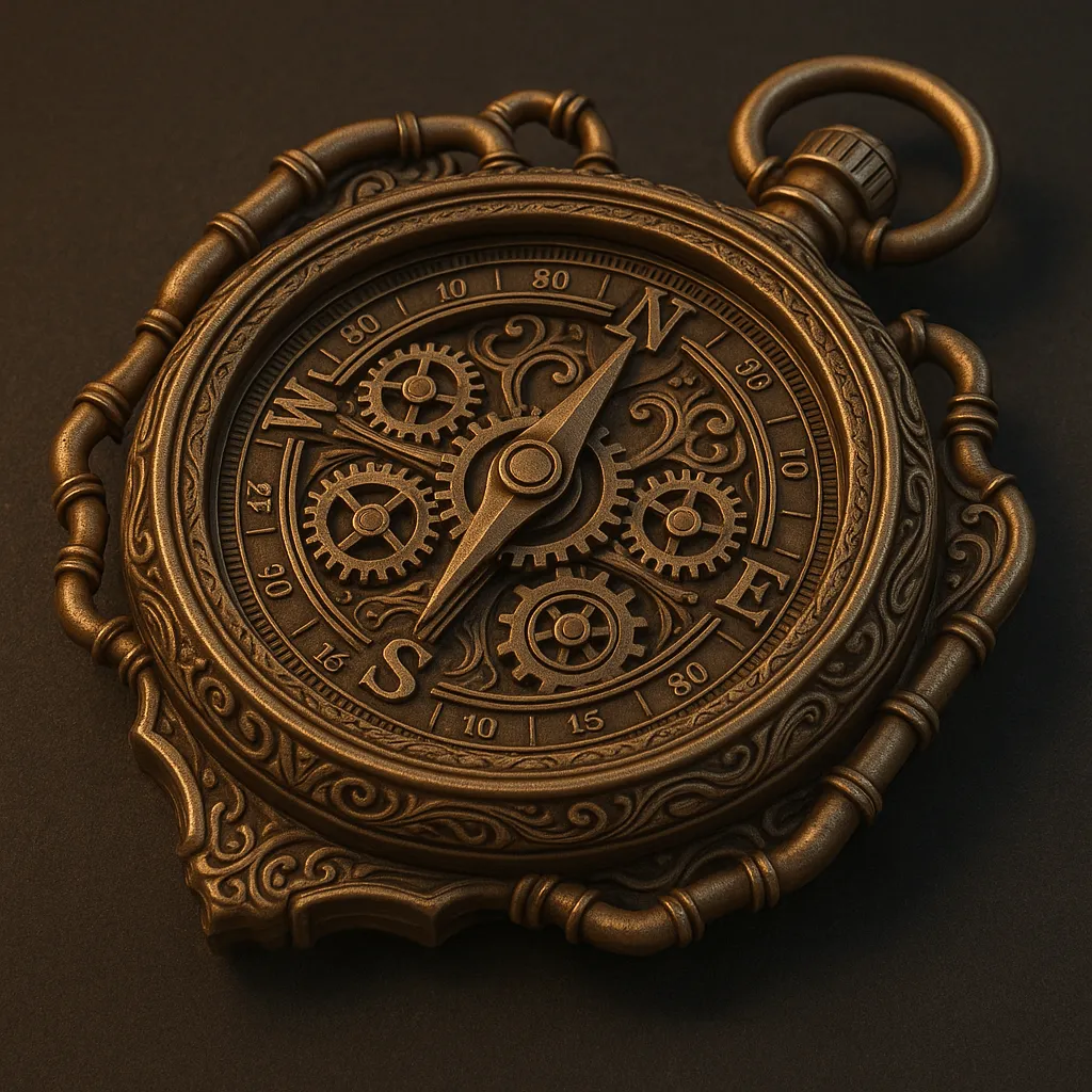 Steampunk Compass Sculpture by QUOjt MakerWorld: Download Free 3D Models