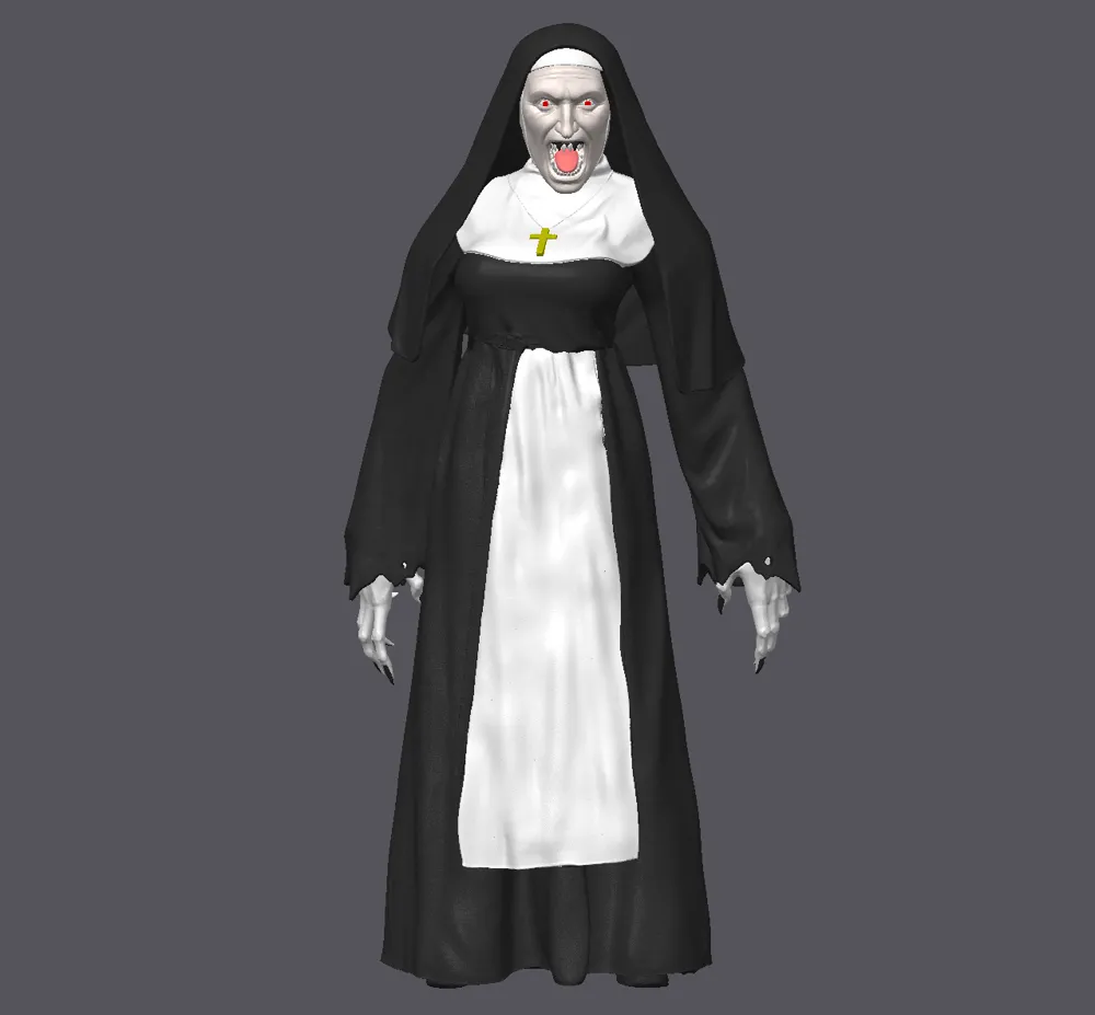 The Nun Scary Face Horror Halloween AMS Ready - Free 3D Print Model ...