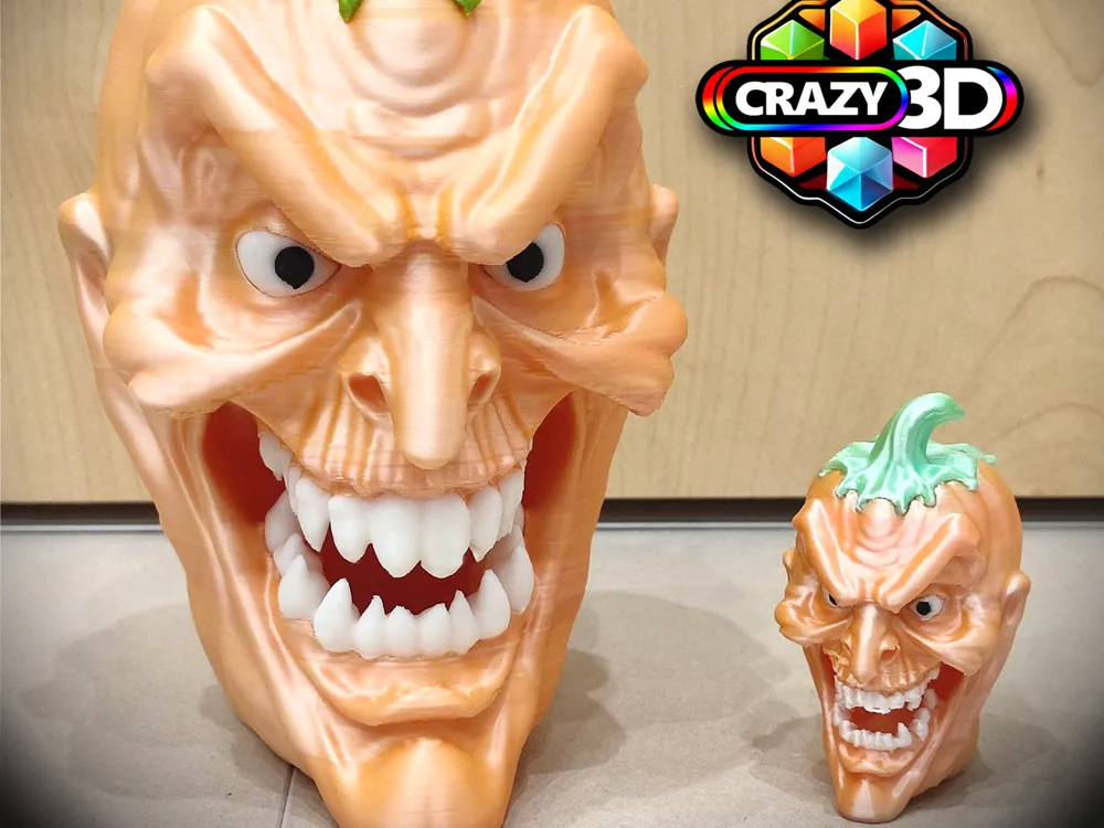 Scary Pumpkin Head - Multicolor by Crazy3D MakerWorld: Download Free 3D ...