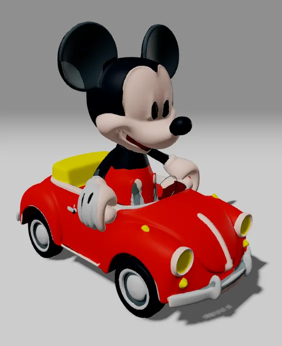 Mickey Mouse In Car Free 3d Print Model Makerworld