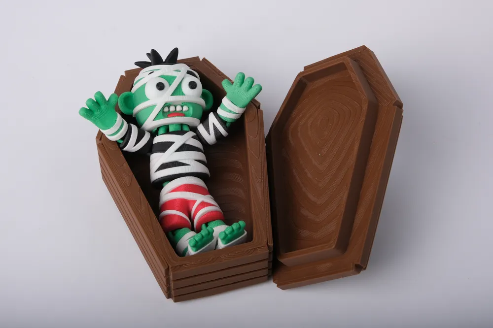 Cute Mummy in Coffin Flexi Toy – Halloween Decor - Free 3D Print Model ...