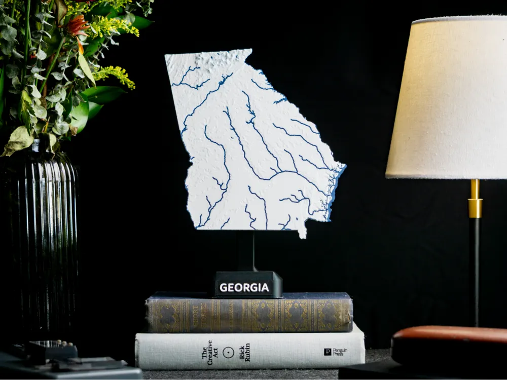 Georgia, USA (GA) Topographic Map - Free 3D Print Model - MakerWorld