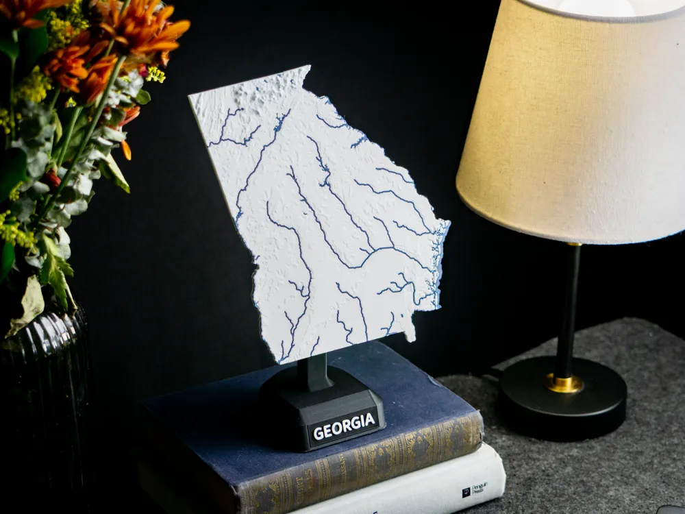 Georgia, USA (GA) Topographic Map - Free 3D Print Model - MakerWorld