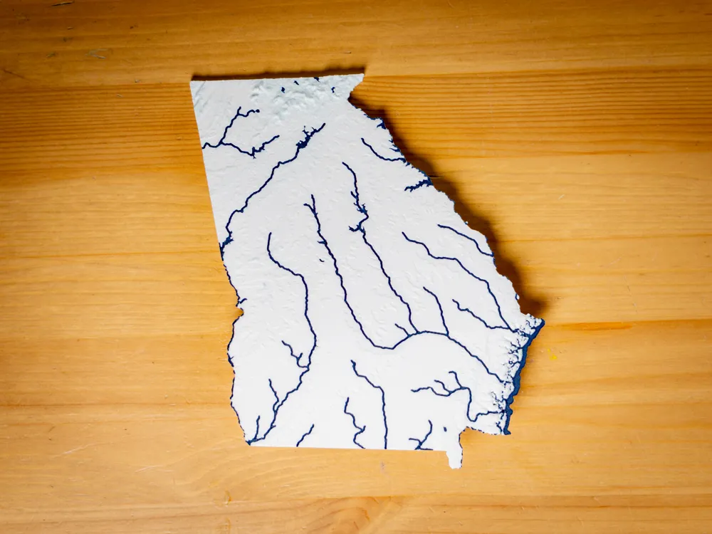 Georgia, USA (GA) Topographic Map - Free 3D Print Model - MakerWorld