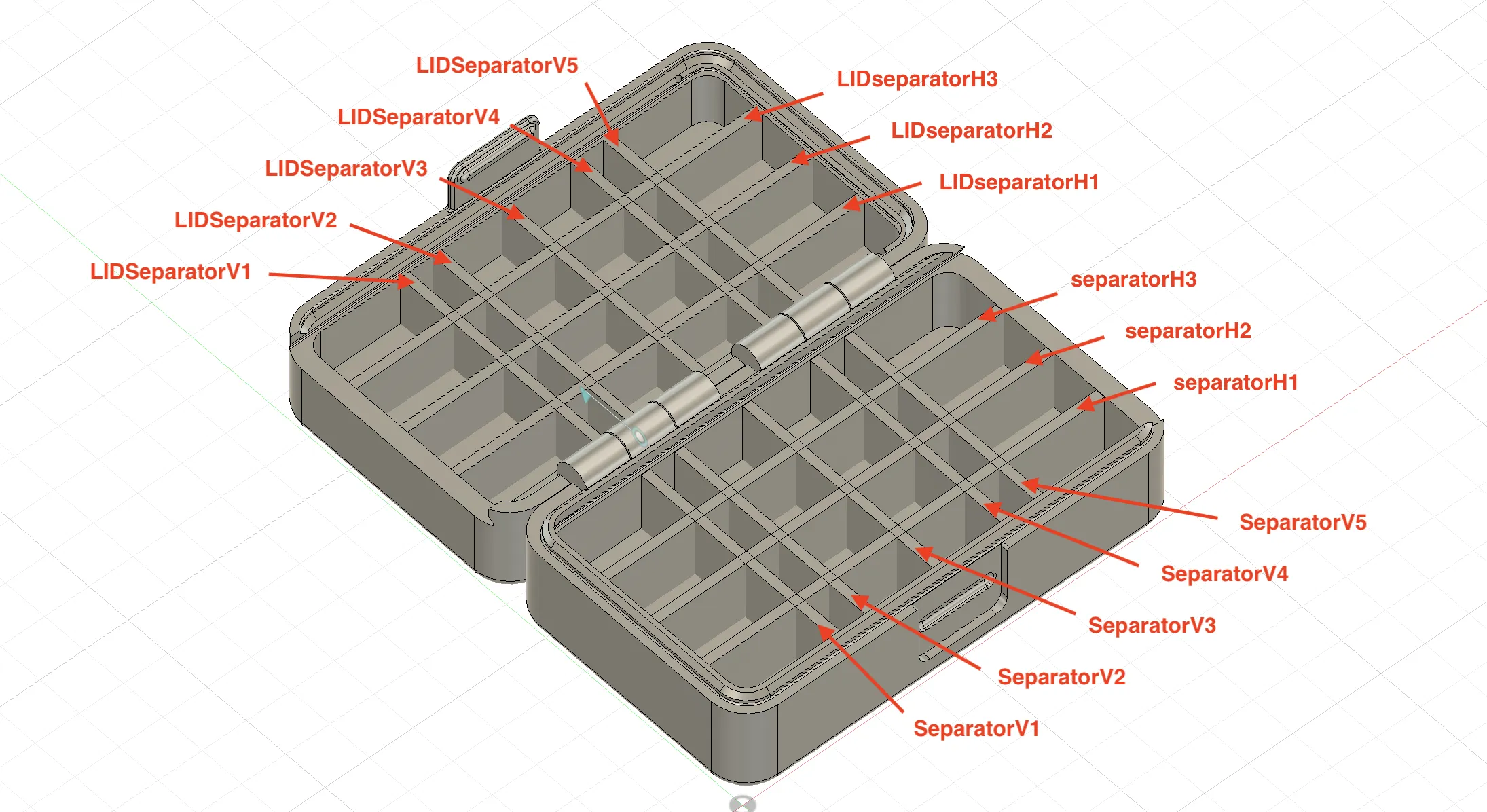 Parametric storage box with customizable dividers - Free 3D Print Model ...