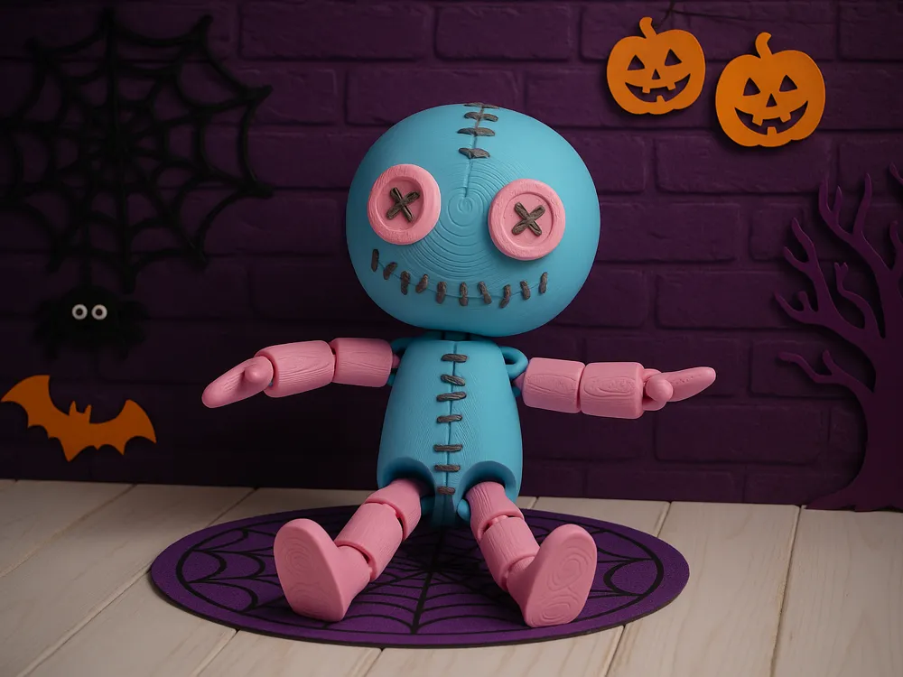 Articulated Button-Eyed Doll — Spooky-Cute Figure by Fleximania MakerWorld: Download Free 3D Models