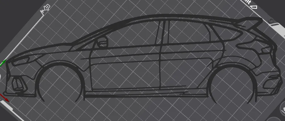 Ford Focus RS Wandkunst von Teo_211 MakerWorld: Kostenlose 3D-Modelle ...