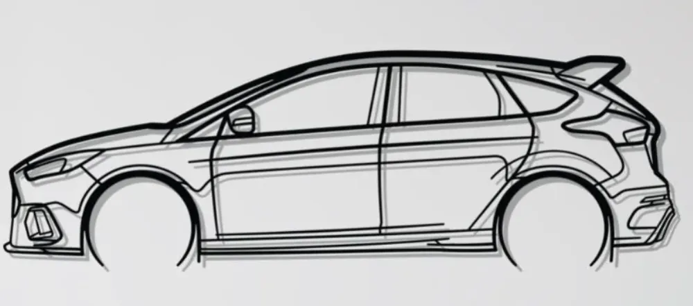 Ford Focus RS Wandkunst von Teo_211 MakerWorld: Kostenlose 3D-Modelle ...