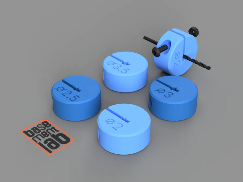 Drill Bit Stopper Depth Stop - Set 2.0- 3.5mm by BasementLAB MakerWorld ...