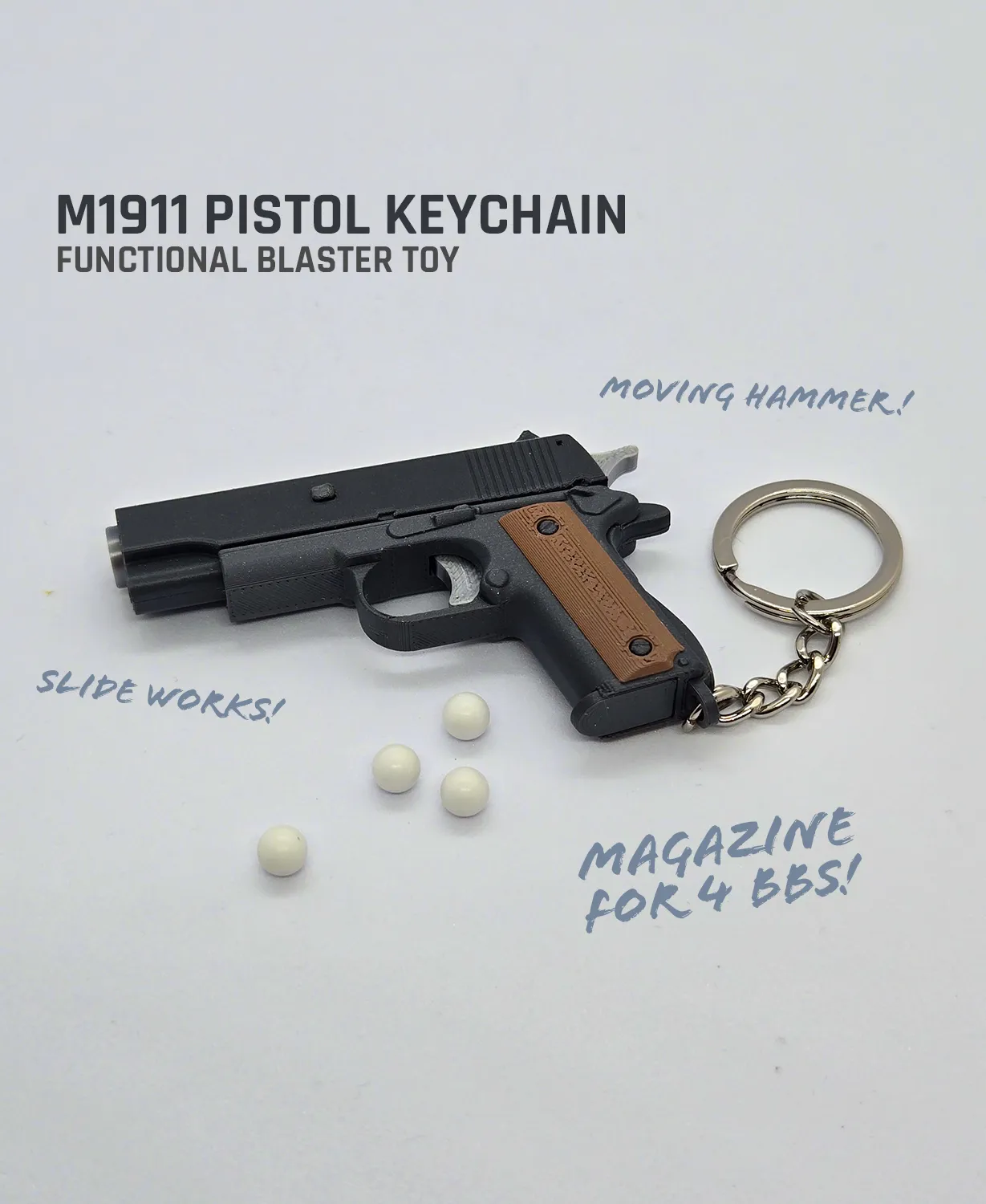 Minigun Keychain V2 — Functional BB Blaster - Free 3D Print Model ...