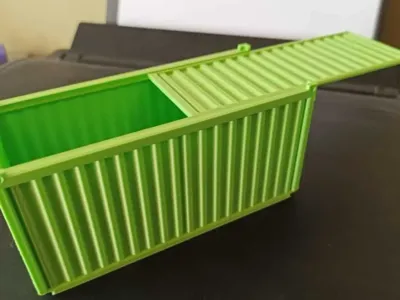 Shipping container with sliding lid - Free 3D Print Model - MakerWorld