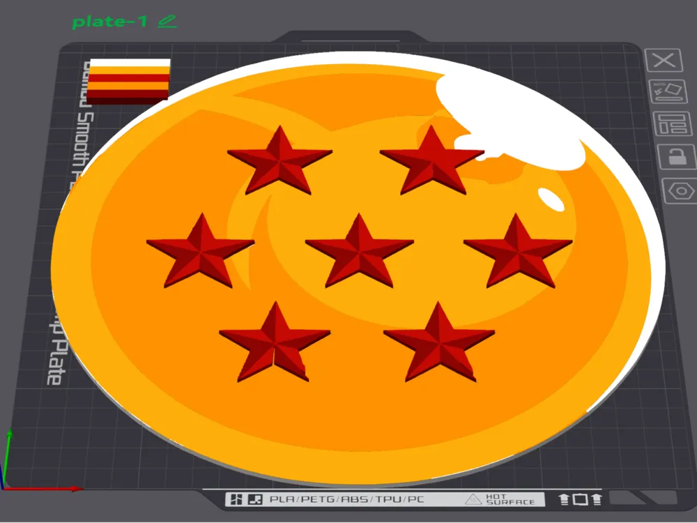 Dragon Ball 6-Star Logo Full Plate AMS Ready by Ryan @ TheMajinLab MakerWorld: Download Free 3D ...