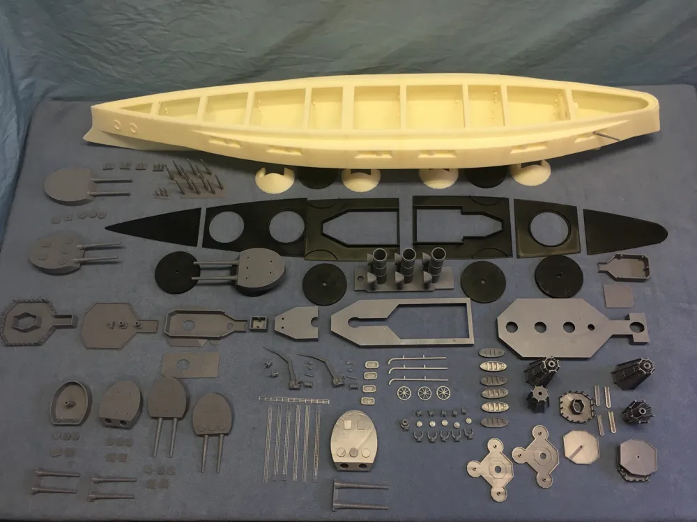 RC Battleship - Free RC Ship - Free 3D Print Model - MakerWorld