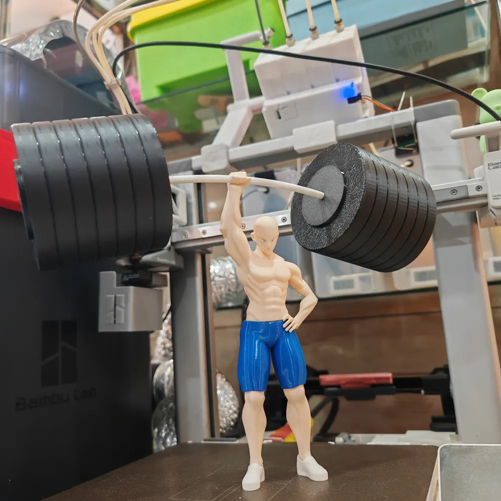 One-Punch Man Saitama Weightlifting Physical Fitness Test Scene Diorama ...