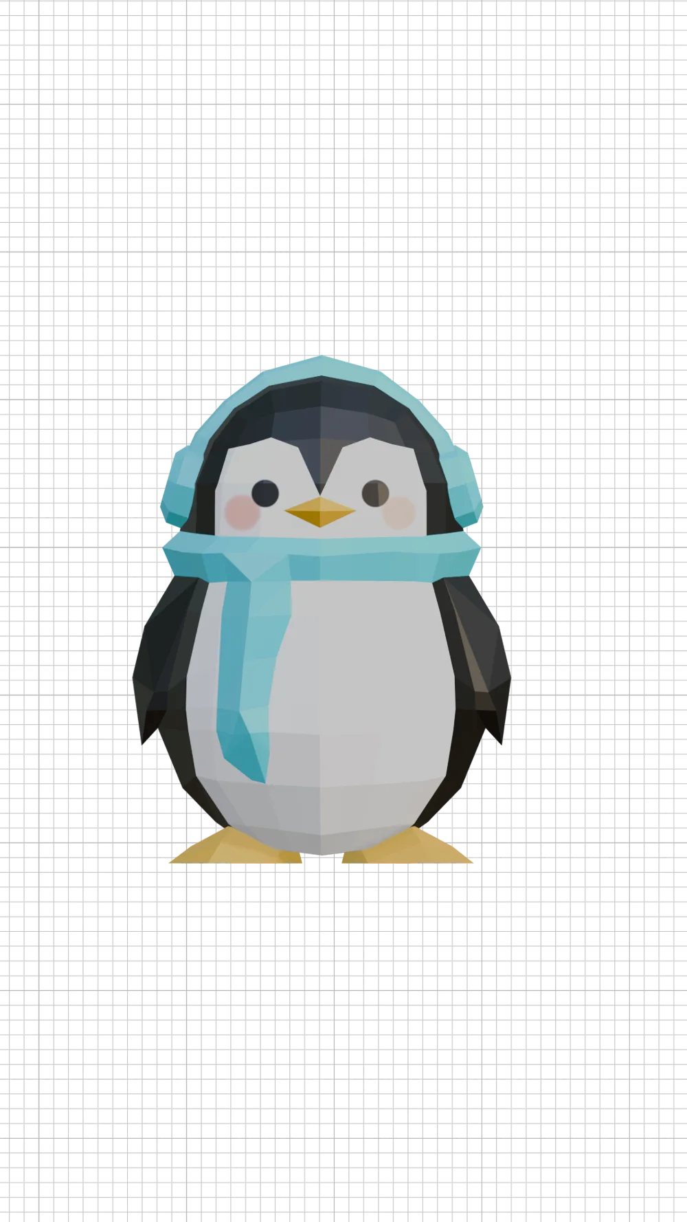 low poly penguin with scarf and earmuffs by star MakerWorld: Download ...